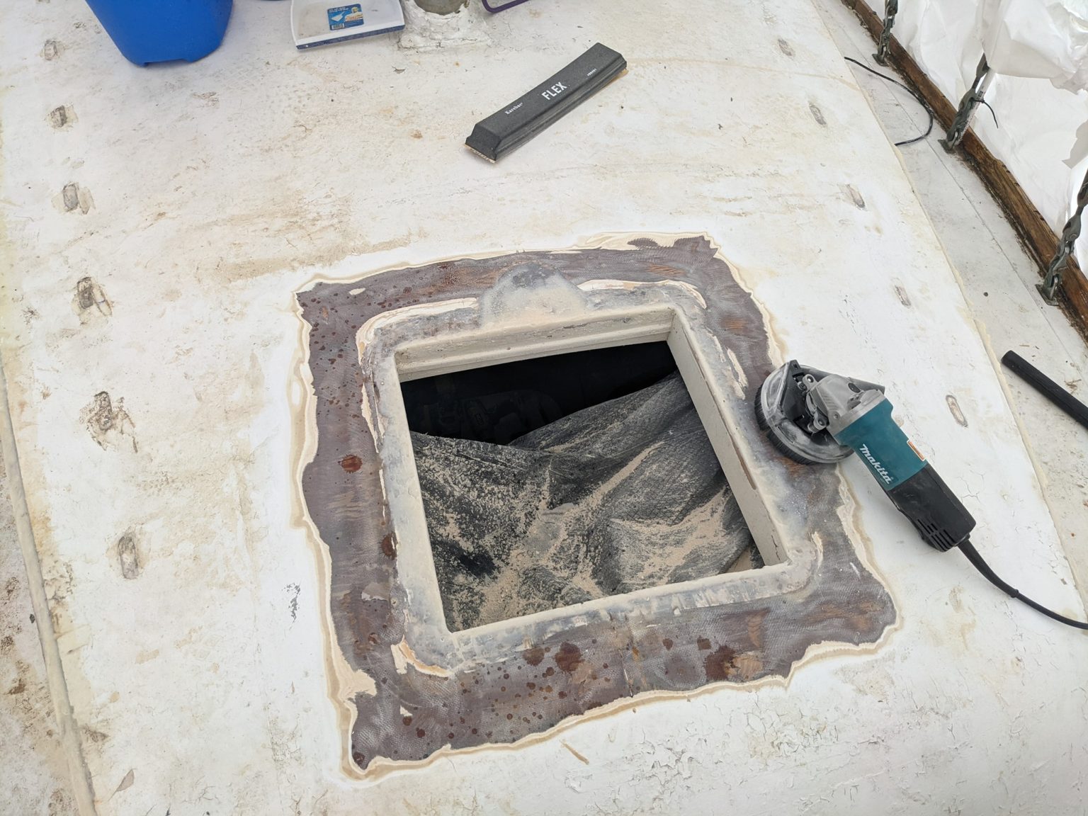 Cabin Wall Rebuild Part 2: Fairing, Epoxy, New Hatch, and More Fairing ...